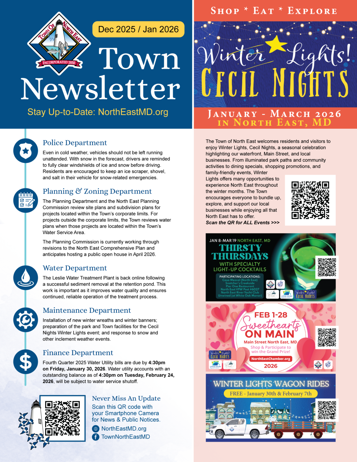 TONE Dec 2025 / Jan 2026 Newsletter – Welcome to North East, Maryland